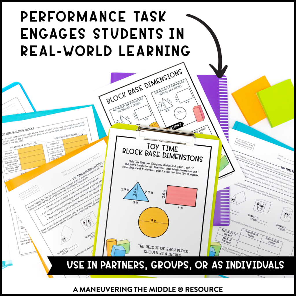 Surface Area Activity Bundle 8th Grade TEKS - Maneuvering the Middle