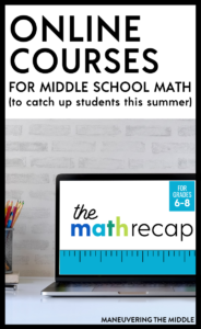 Online Courses for Middle School Math - Maneuvering the Middle