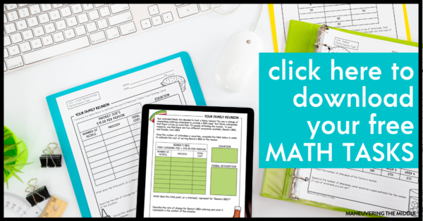 Free Math Performance Tasks for Middle School - Maneuvering the Middle