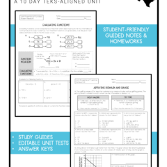 Properties of Functions Unit Algebra 1 TEKS - Maneuvering the Middle
