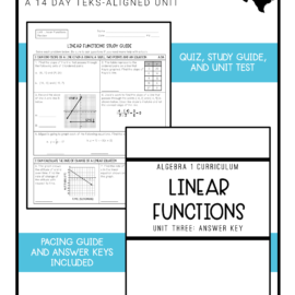 Linear Functions Unit Algebra 1 TEKS - Maneuvering the Middle