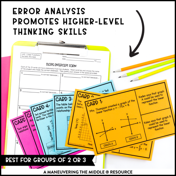 Linear Functions Activity Bundle Algebra 1 - Maneuvering the Middle