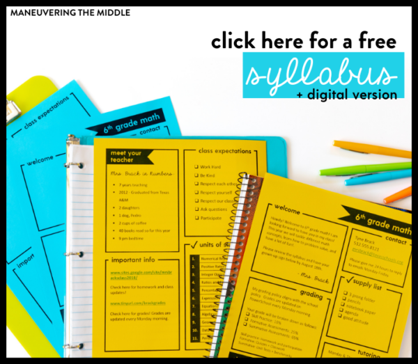 The Middle School Syllabus - Maneuvering the Middle