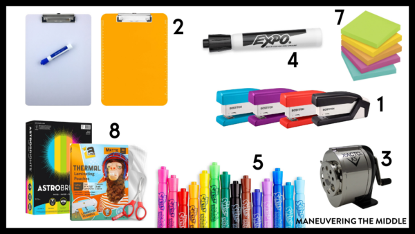 20 Must Have Teacher Supplies - Maneuvering the Middle