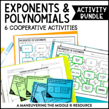 Exponents and Polynomials Activity Bundle Algebra 1 - Maneuvering the ...