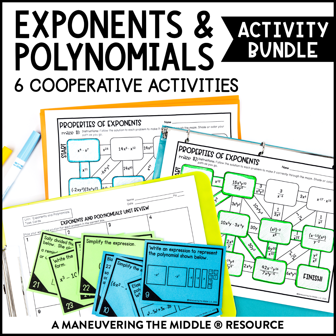 Exponents And Polynomials Activity Bundle Algebra 1 Maneuvering The