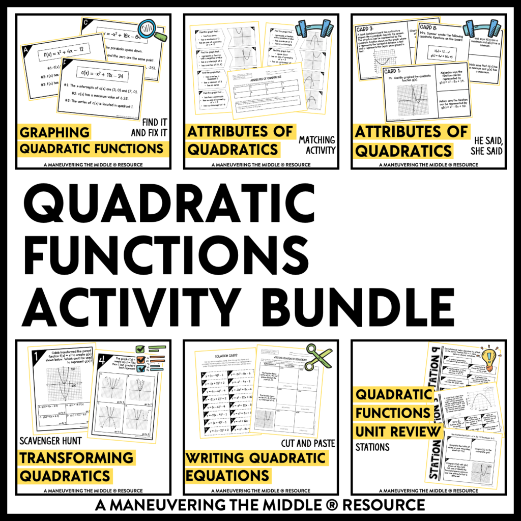 Quadratic Functions Archives - Maneuvering the Middle