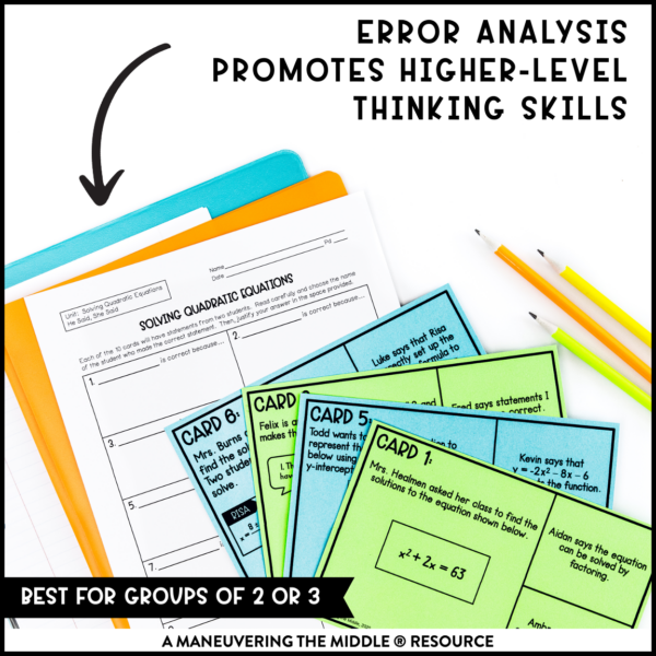 Solving Quadratic Equations Activity Bundle Algebra 1 - Maneuvering the ...