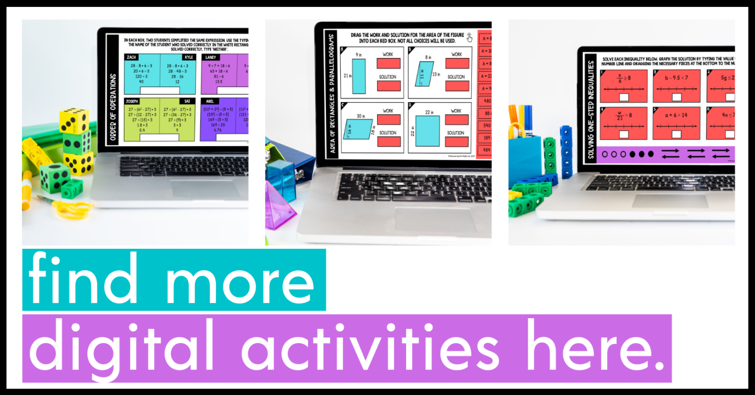 Free Digital Math Activities - Maneuvering the Middle