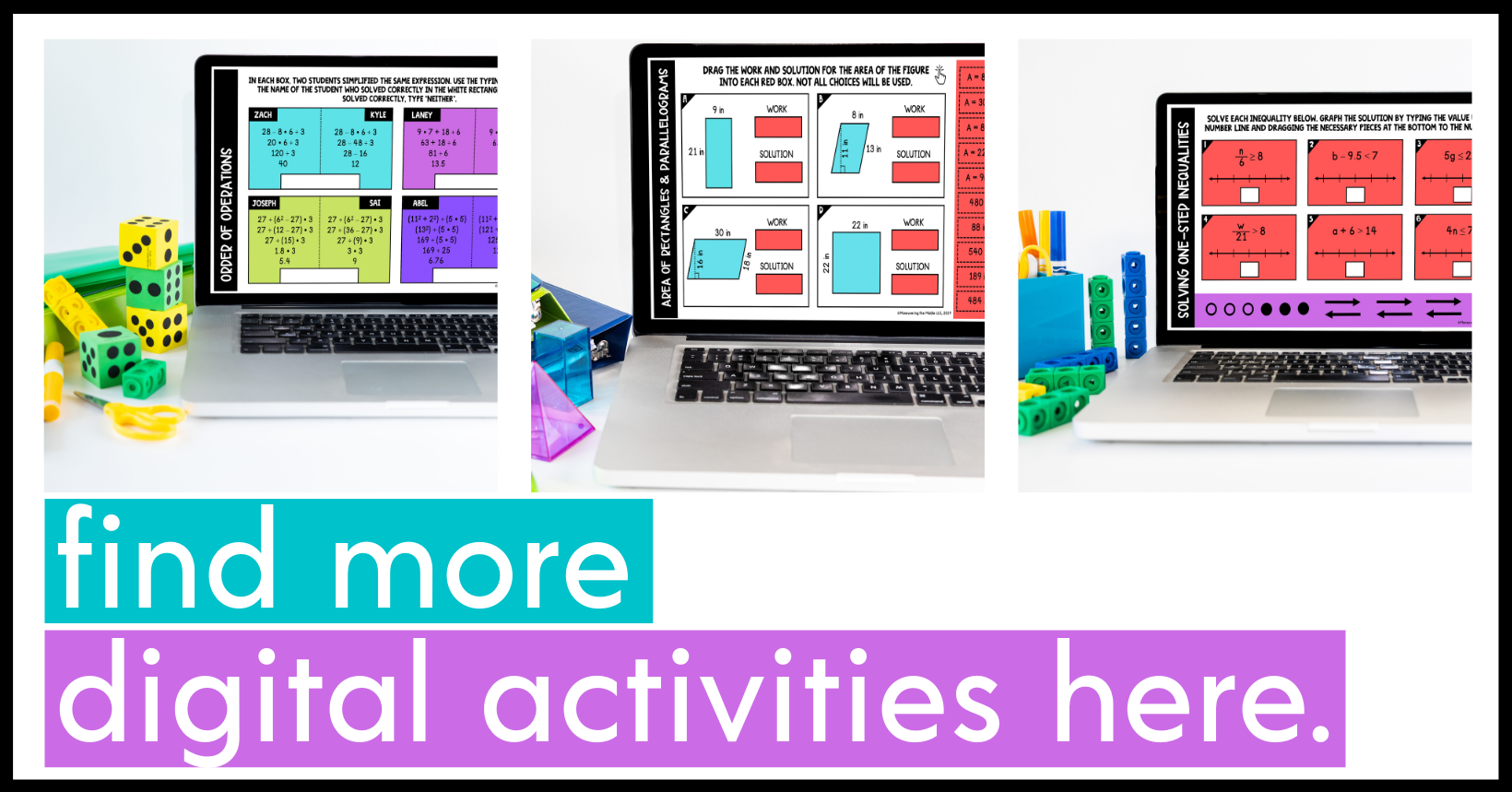 Free Digital Math Activities - Maneuvering the Middle