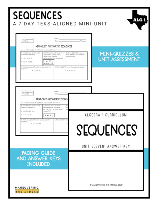 Sequences Mini-Unit Algebra 1 TEKS - Maneuvering the Middle