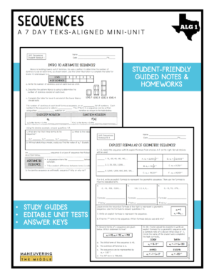 Sequences Mini-Unit Algebra 1 TEKS - Maneuvering the Middle