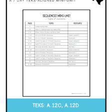 Sequences Mini-Unit Algebra 1 TEKS - Maneuvering the Middle