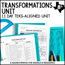 Transformations Unit 8th Grade TEKS - Maneuvering the Middle