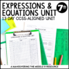 Expressions and Equations Unit 7th Grade CCSS - Maneuvering the Middle