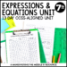 Expressions and Equations Unit 7th Grade CCSS - Maneuvering the Middle