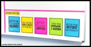 First Day of School Routines and Procedures - Maneuvering the Middle