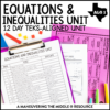 Equations and Inequalities Unit Algebra 1 TEKS - Maneuvering the Middle