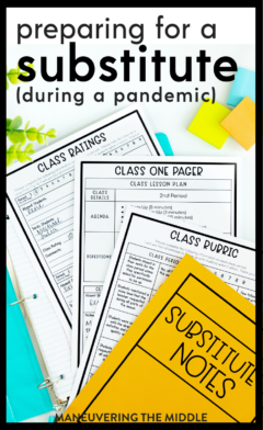 Organizing a Substitute Binder - Maneuvering the Middle