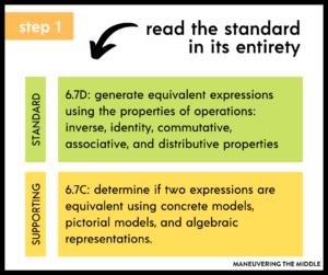 Unpacking Math Standards When Lesson Planning - Maneuvering the Middle