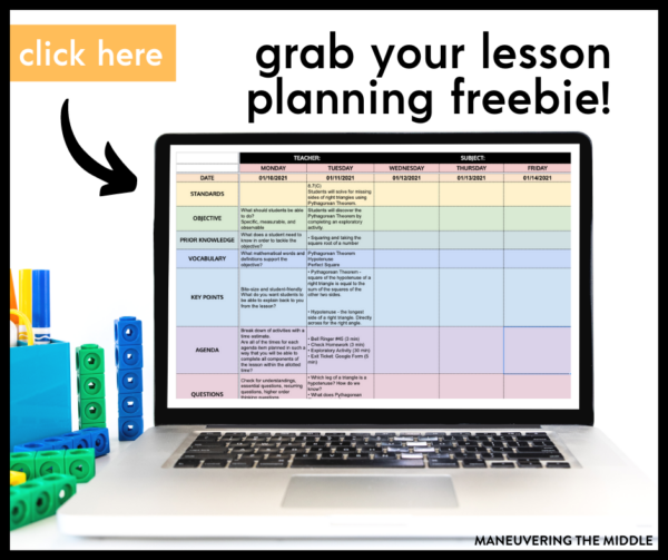 Unpacking Math Standards When Lesson Planning - Maneuvering the Middle