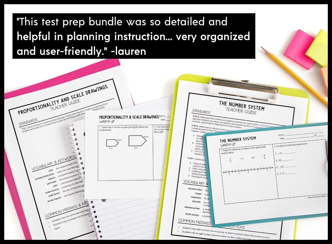 How to Use Our Middle School Math Test Prep Unit - Maneuvering the Middle