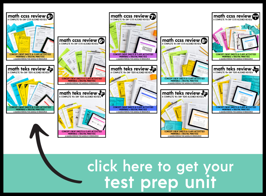 How to Use Our Middle School Math Test Prep Unit - Maneuvering the Middle
