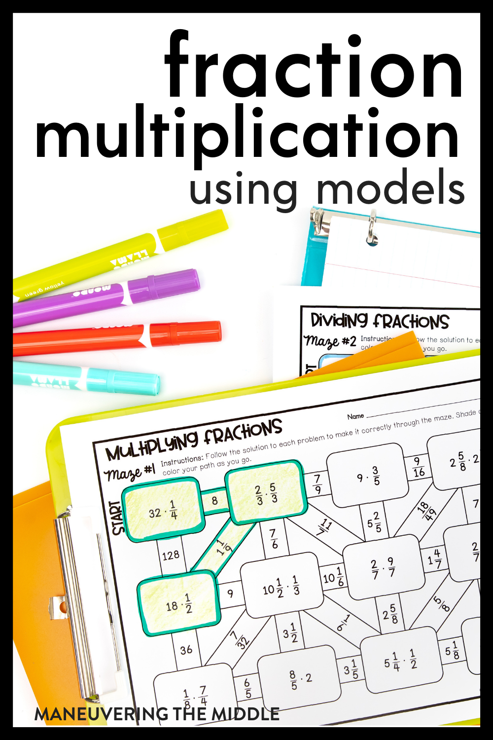 Multiplying Fractions with Models - Maneuvering the Middle