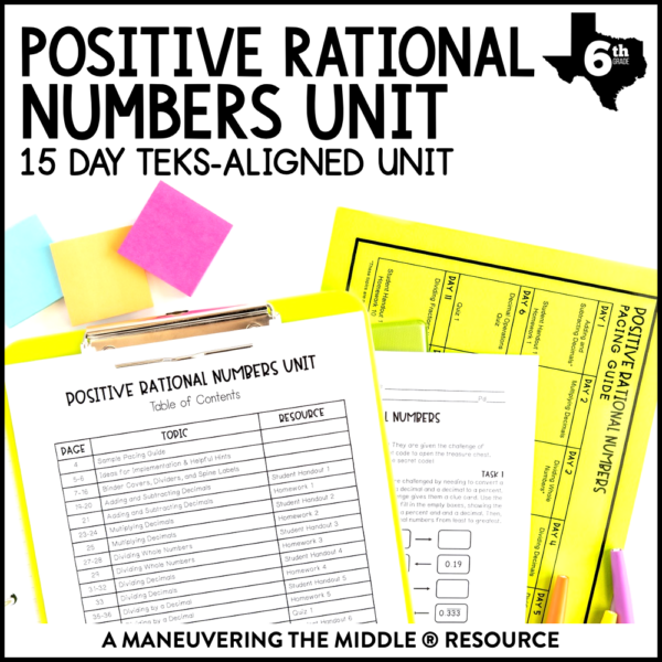 Ordering Rational Numbers - Maneuvering the Middle