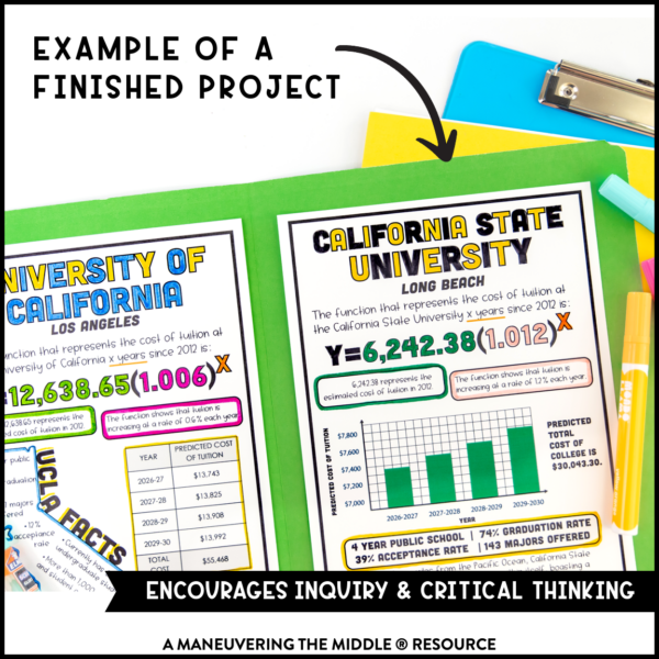 Linear and Exponential Functions Algebra 1 Project - Maneuvering the Middle