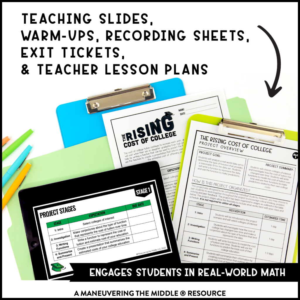 Linear and Exponential Functions Algebra 1 Project - Maneuvering the Middle