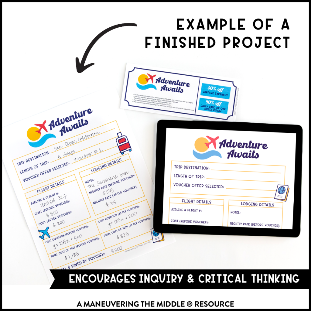 Linear Relationships 8th Grade Project - Maneuvering the Middle