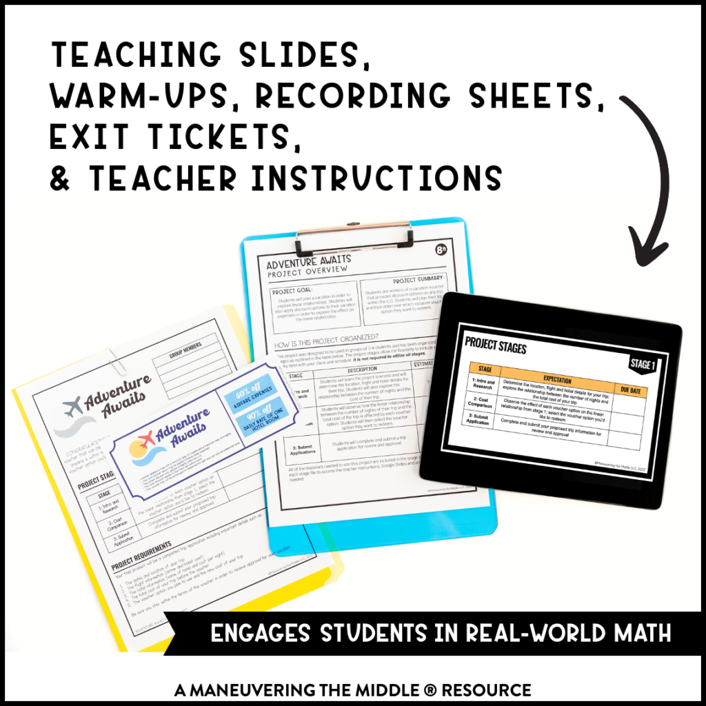 Linear Relationships 8th Grade Project - Maneuvering the Middle