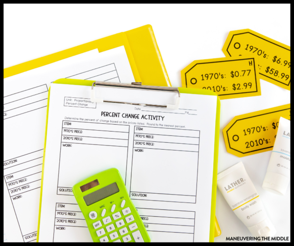 Finding Percents Activities - Maneuvering the Middle