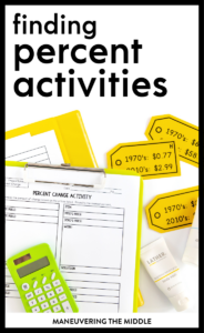 Finding Percents Activities - Maneuvering the Middle