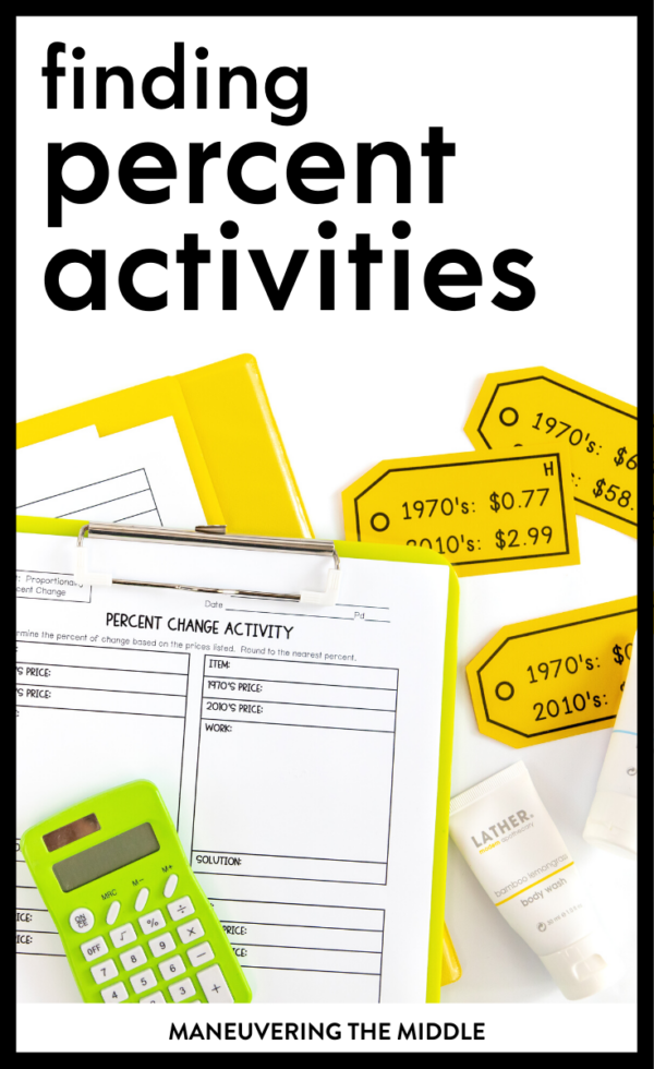 Finding Percents Activities - Maneuvering the Middle