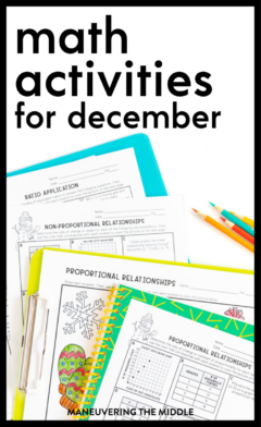 Math Activities to Survive December - Maneuvering the Middle