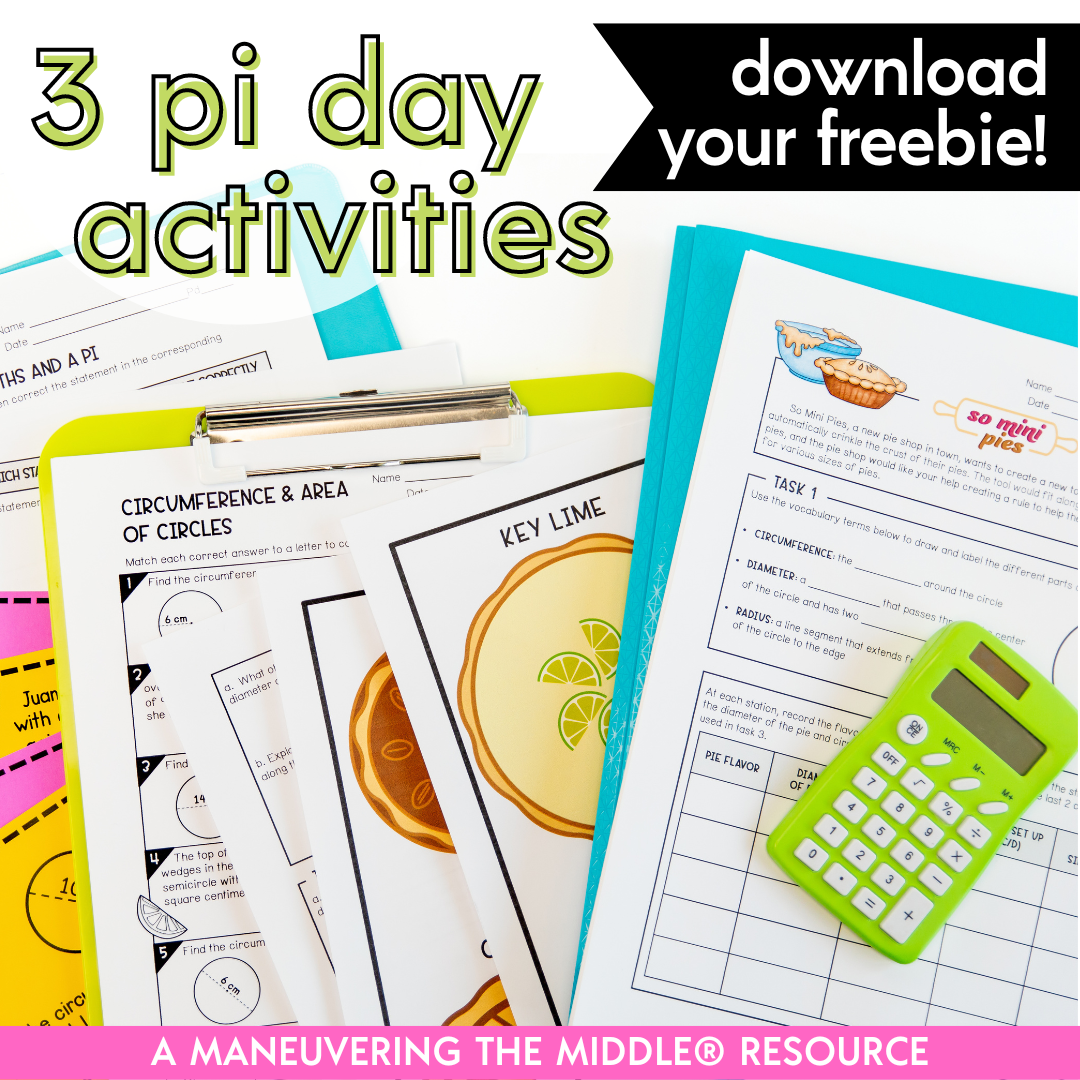 Pi Day Activities - Maneuvering the Middle