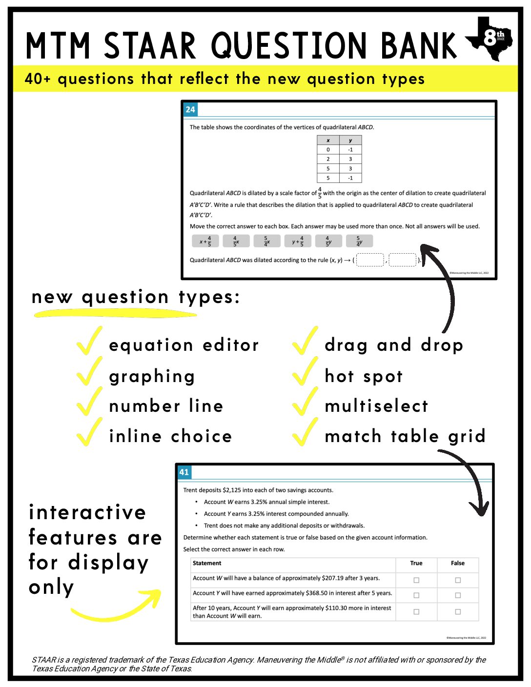 8th Grade Math STAAR Review Question Bank Maneuvering The Middle 8th Grade Math STAAR Review Question Bank Maneuvering The Middle
