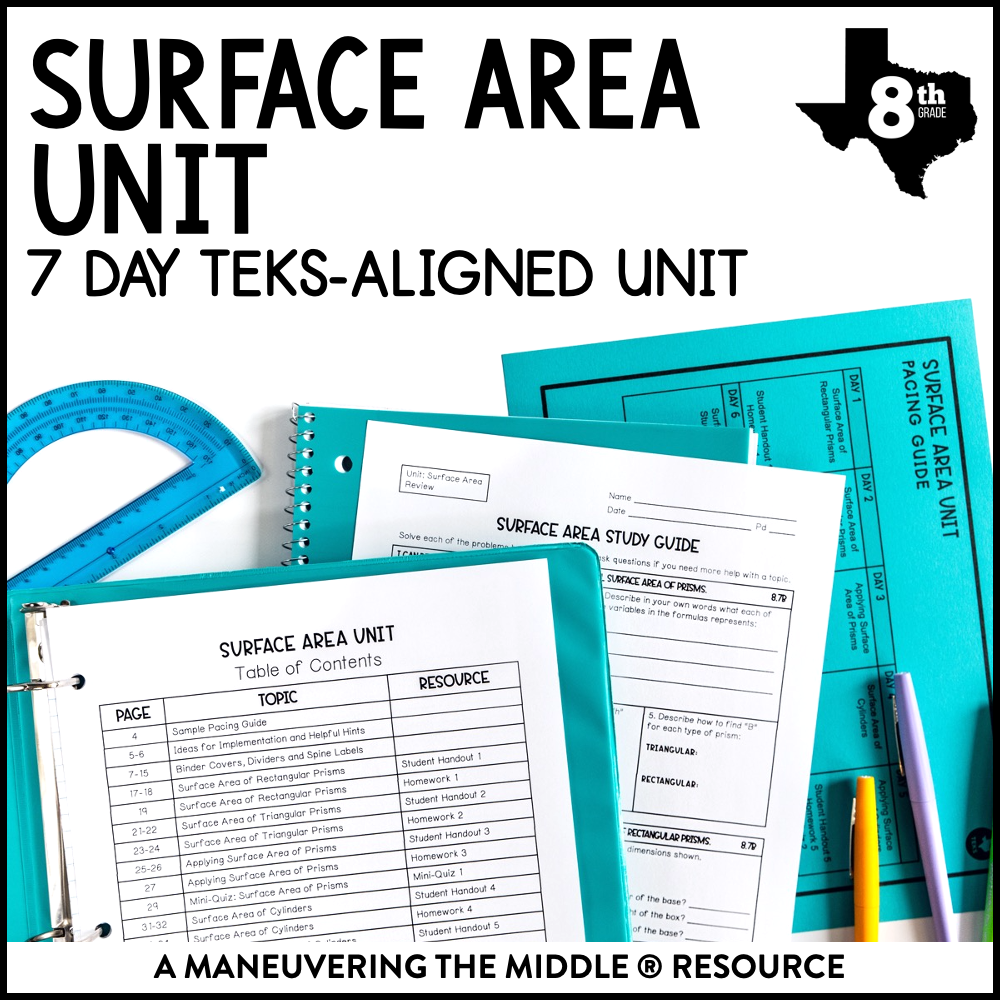 5 Ideas for Teaching Surface Area - Maneuvering the Middle