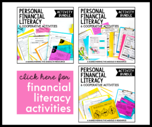 Personal Financial Literacy Activities for Middle School - Maneuvering ...