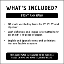 Math Word Wall for Middle School - Maneuvering the Middle
