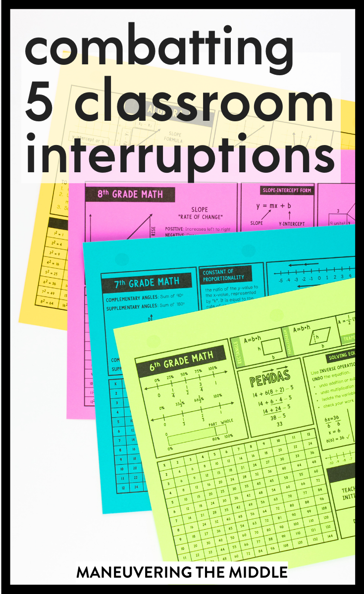 Solving 5 Classroom Interruptions - Maneuvering the Middle