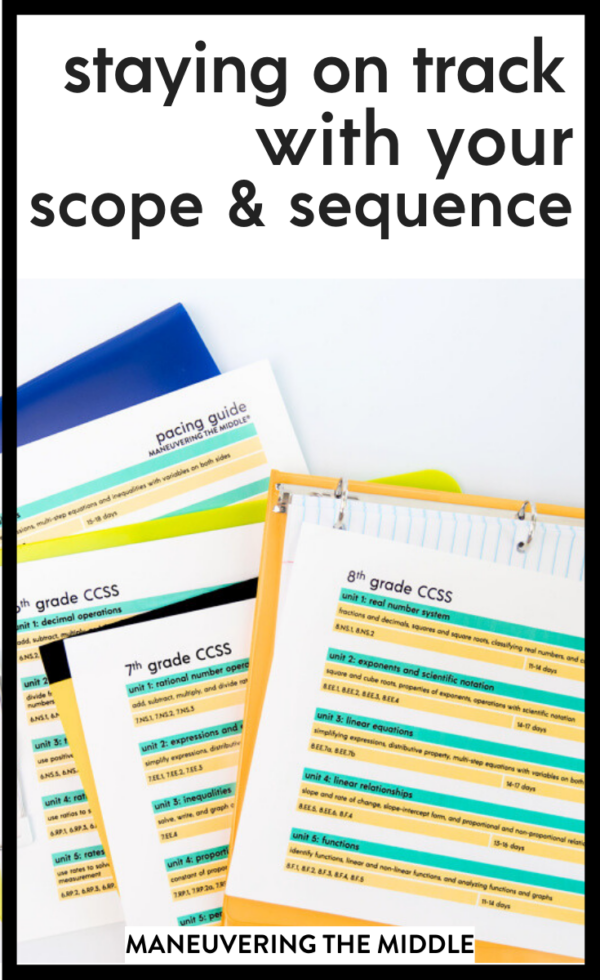 Staying on Track with Your Scope and Sequence - Maneuvering the Middle