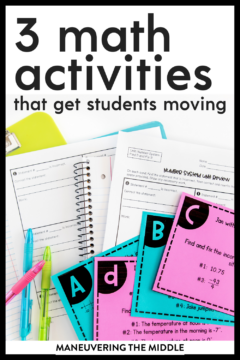 3 Math Review Games to Get Students Moving - Maneuvering the Middle