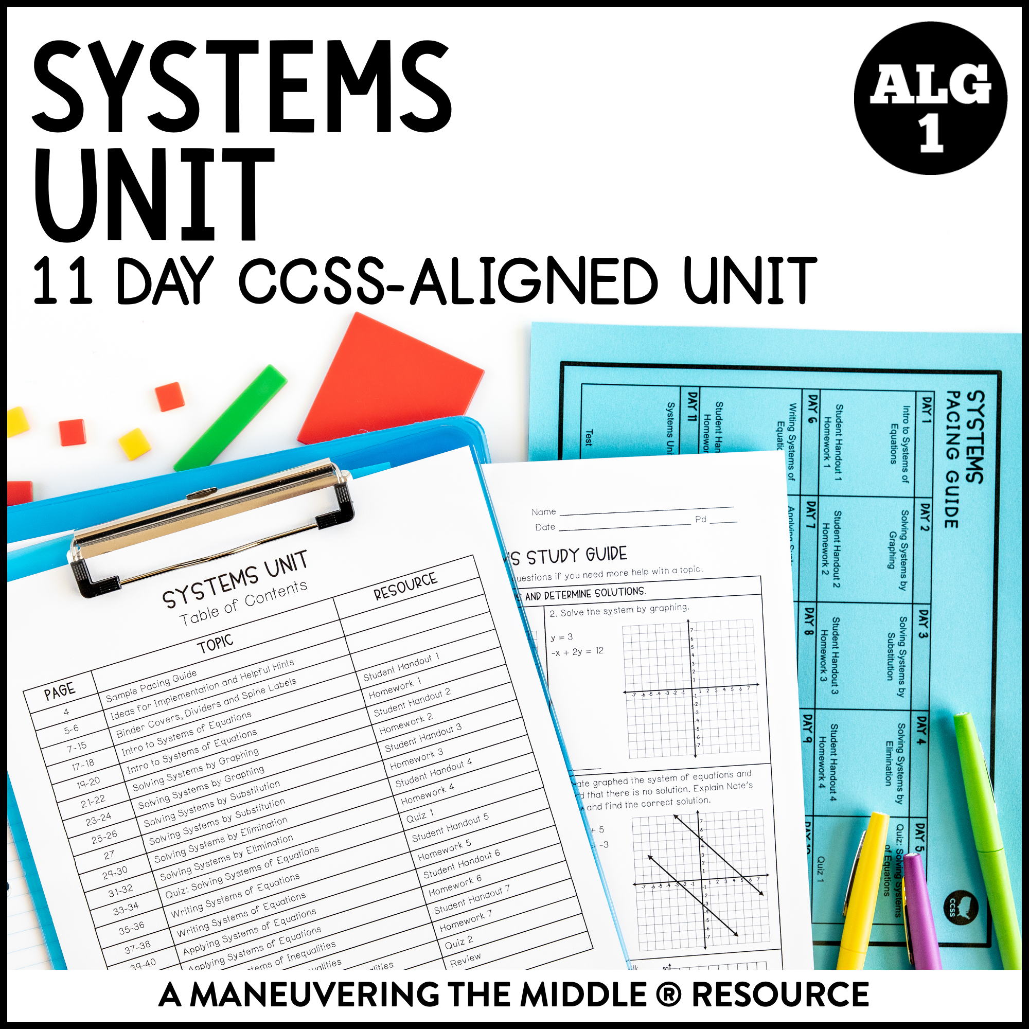 10 System of Equations Activities - Maneuvering the Middle
