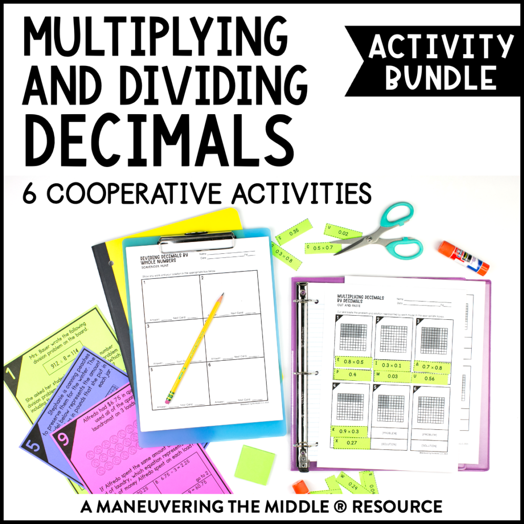 Multiplying and Dividing Decimals Activity Bundle 5th Grade ...