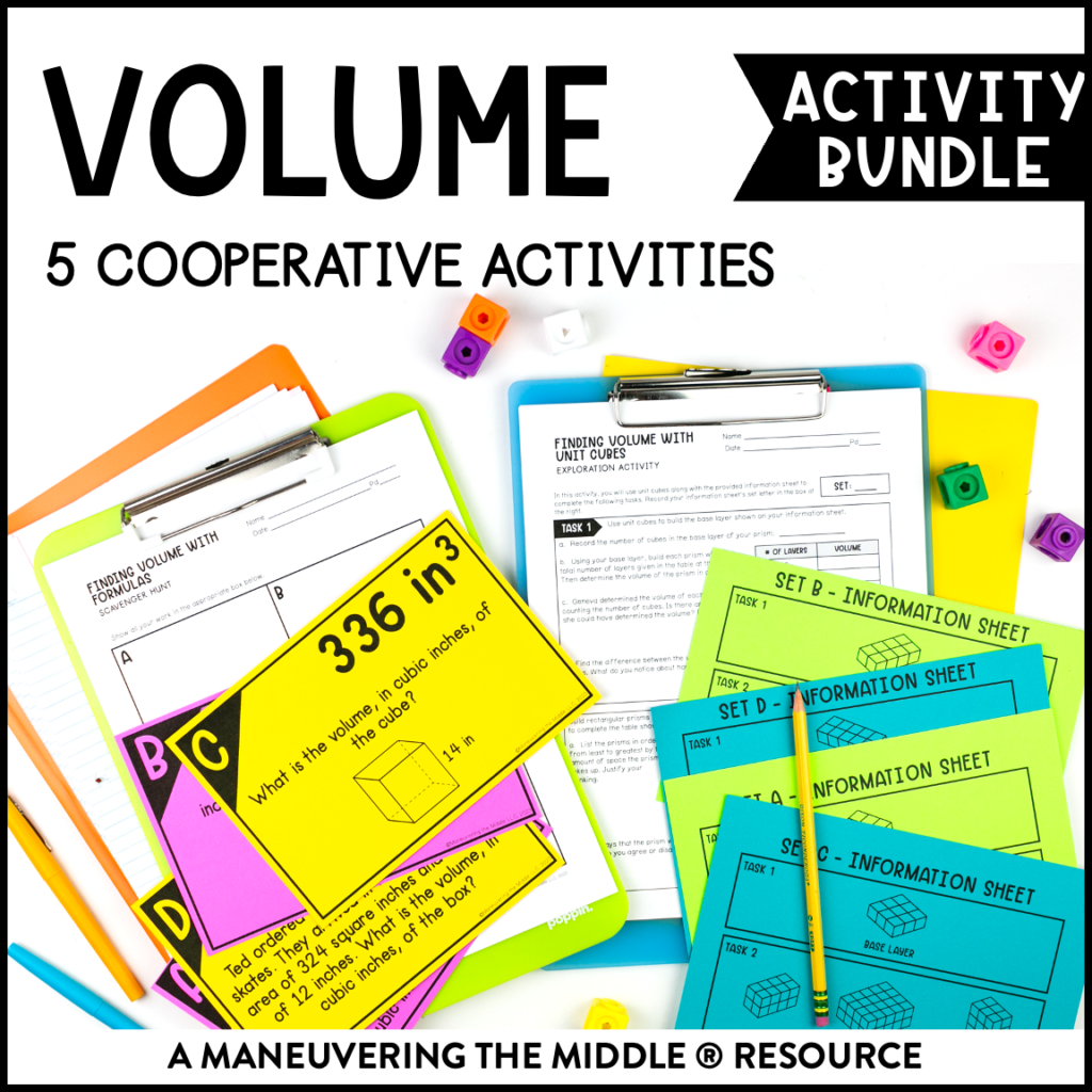 Volume Activity Bundle 5th Grade - Maneuvering the Middle