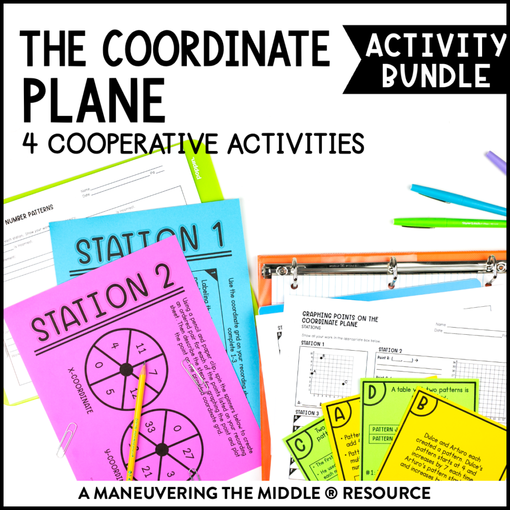 Coordinate Plane Activity Bundle 5th Grade - Maneuvering the Middle