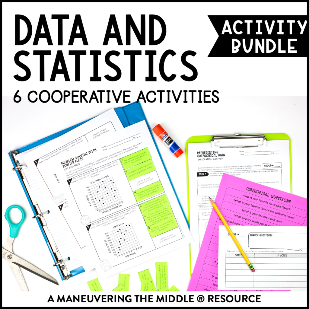 Data and Statistics Activity Bundle 5th Grade TEKS - Maneuvering the Middle